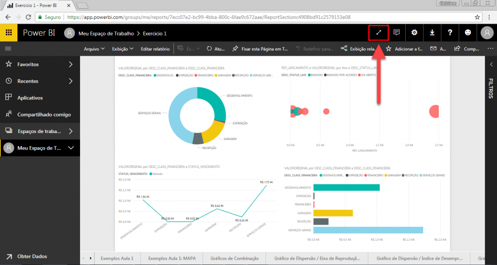 Power BI: como exibir blocos e visuais do relatório em tela inteira